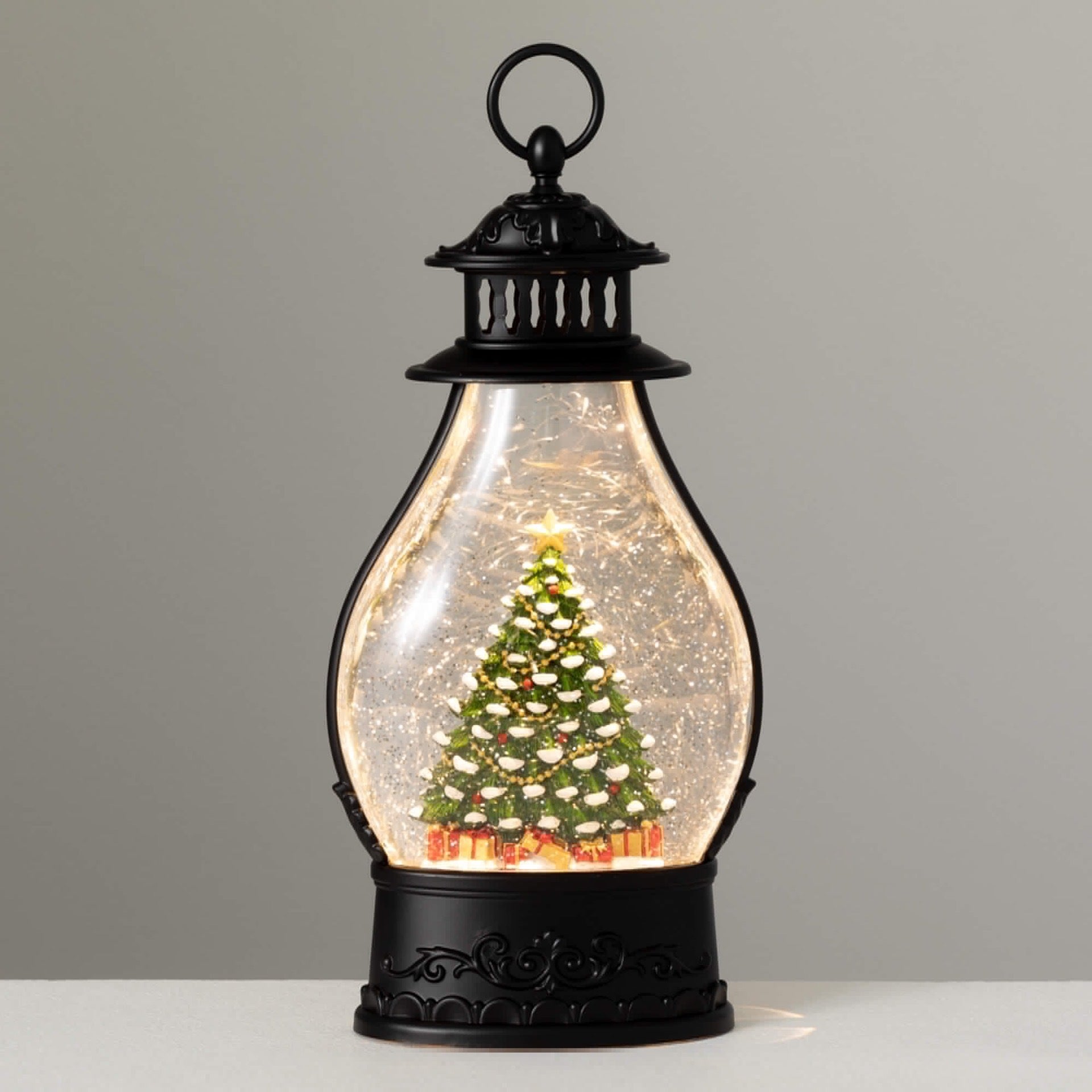 Lighted Christmas Tree Shimmer Lantern 15"H, Plastic, 6 Hr Timer, 3 AA ...