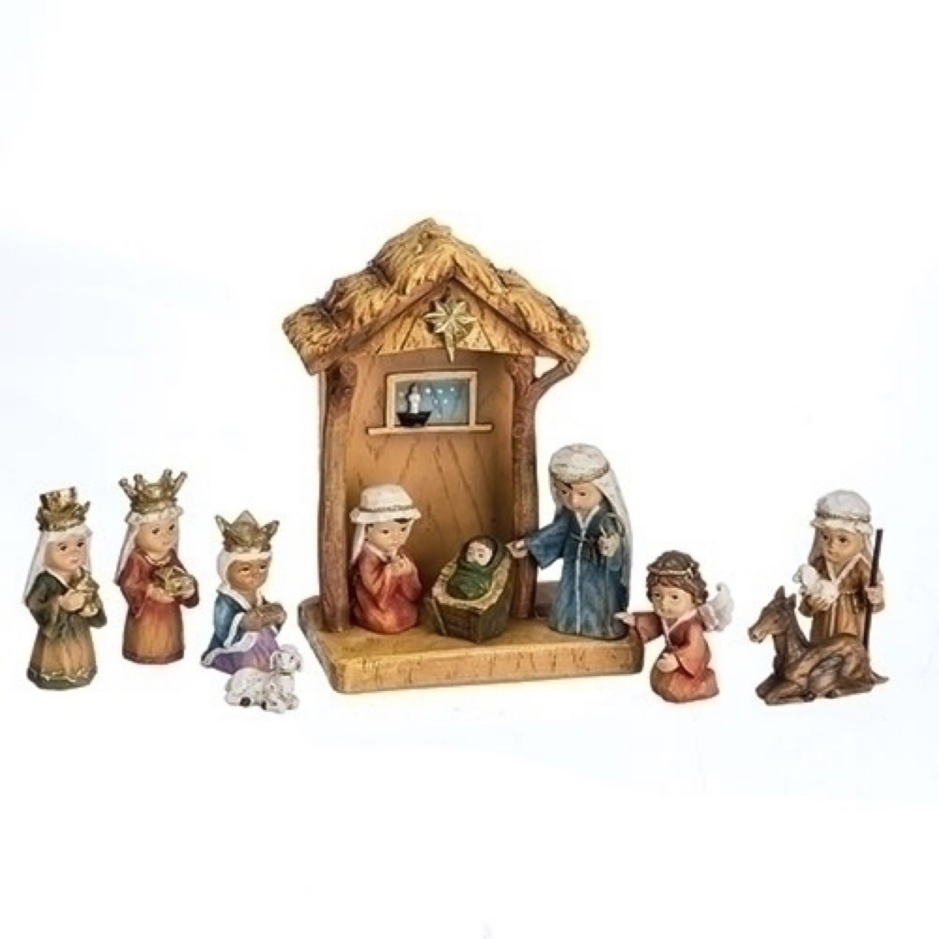 36144 Mini Nativity with Stable Set | 1.5”-8"H | Set of 11 | Resin | St ...