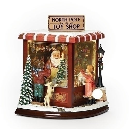 LED Lighted Musical Santa Toy Shop Christmas Tabletop Decor, 10.5"H ...